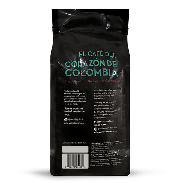 Café Quindío 100% Colombian Excelso Gourmet Whole Bean Coffee 454g Pac ...